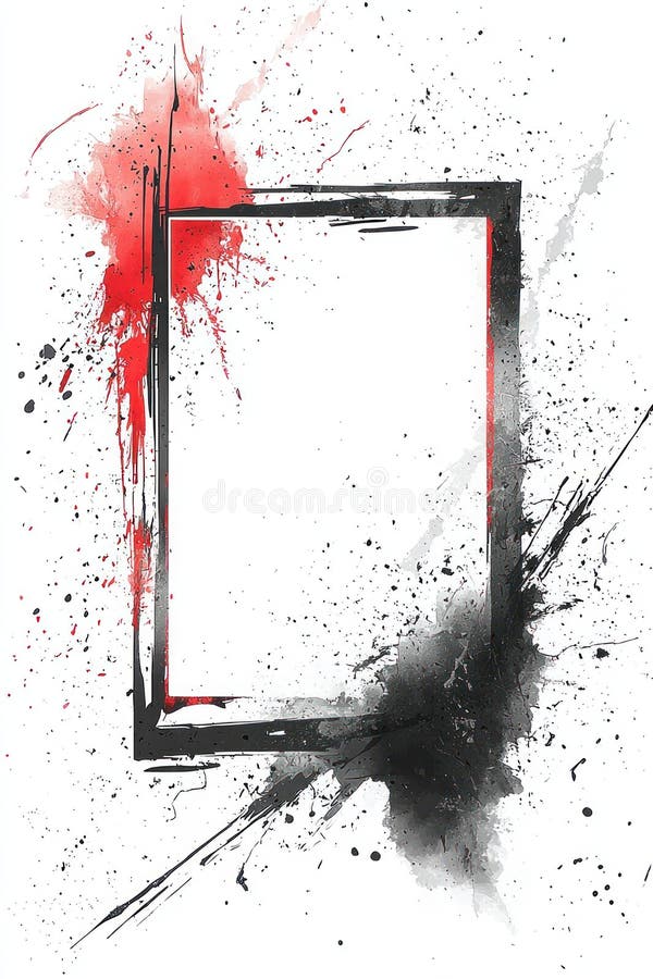 Minimalist Abstract Design Featuring Random Border Frame with Splashes ...