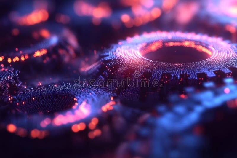 Minimalist Abstract Design with Gears and Machine Learning Elements ...