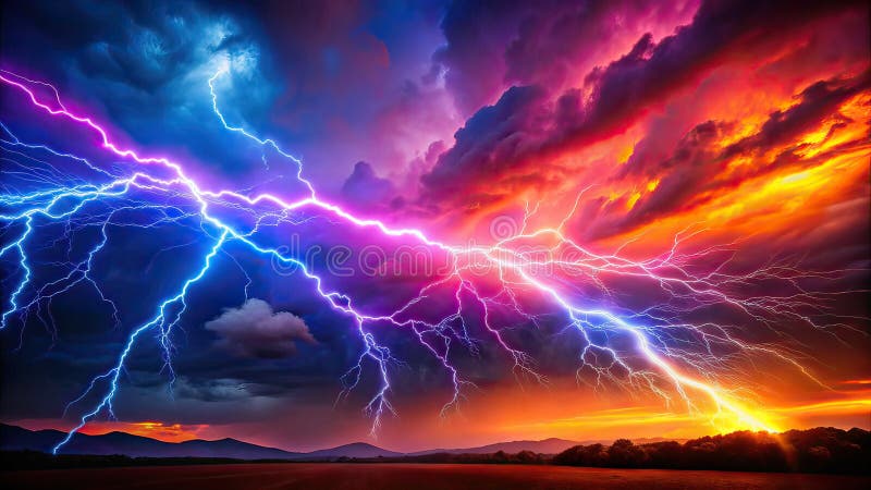 A Minimalist Abstract Electric Lightning Storm a Visual Symphony of ...