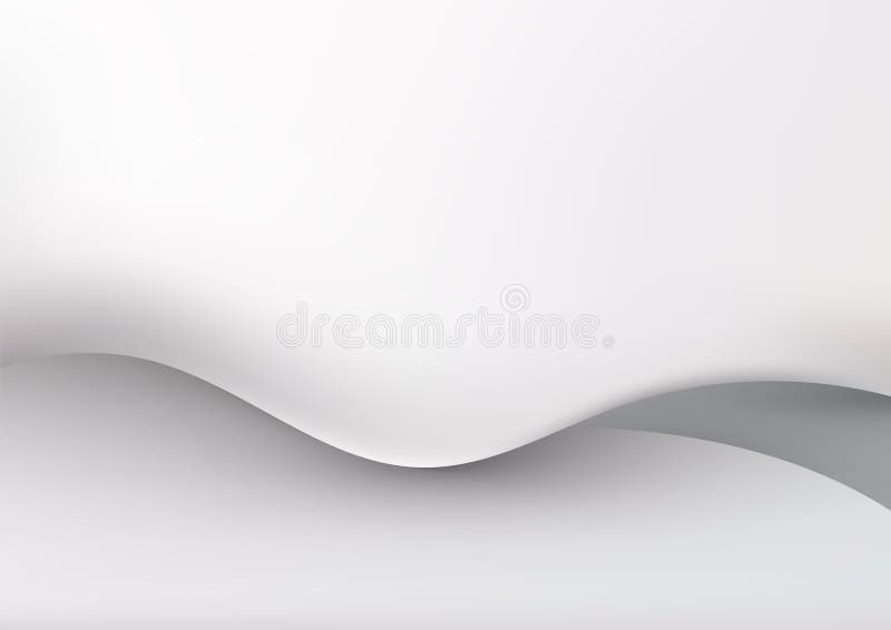 Minimalist Abstract Fluid White Surface Soft Flowing Curve Light Gray ...