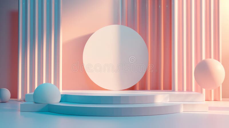 Minimalist Abstract Geometric Background with Soft Pastel Colors Stock ...