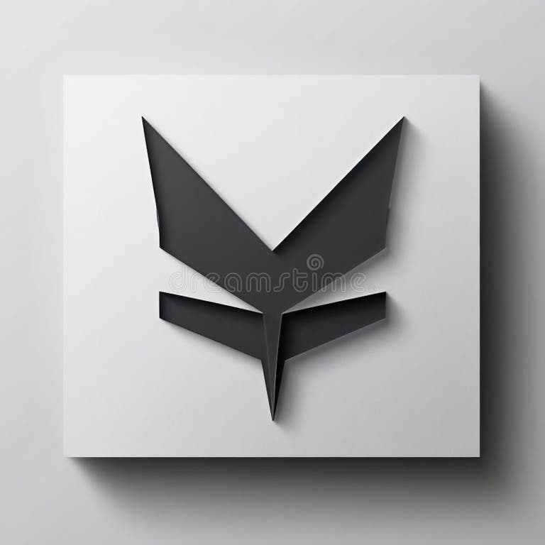 Minimalist Abstract Geometric Cutout Design on White Surface Stock ...