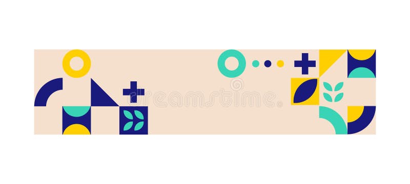 Minimalist Abstract Geometric Horizontal Banner Background Stock Vector ...