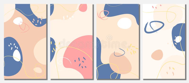 Minimalist Abstract Hand Drawn Set Background. Stock Vector ...