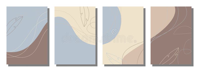 Minimalist Abstract Hand Drawn Set Background. Stock Vector ...