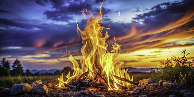 A Minimalist Abstract Illustration of a Burning Ember: Vibrant Fire ...