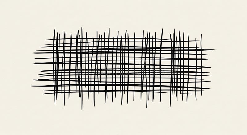 Abstract Hand-Drawn Grid stock illustration. Illustration of black ...