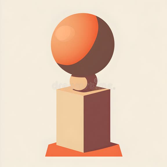A Minimalist, Abstract Illustration Featuring a Stylized Trophy Design ...