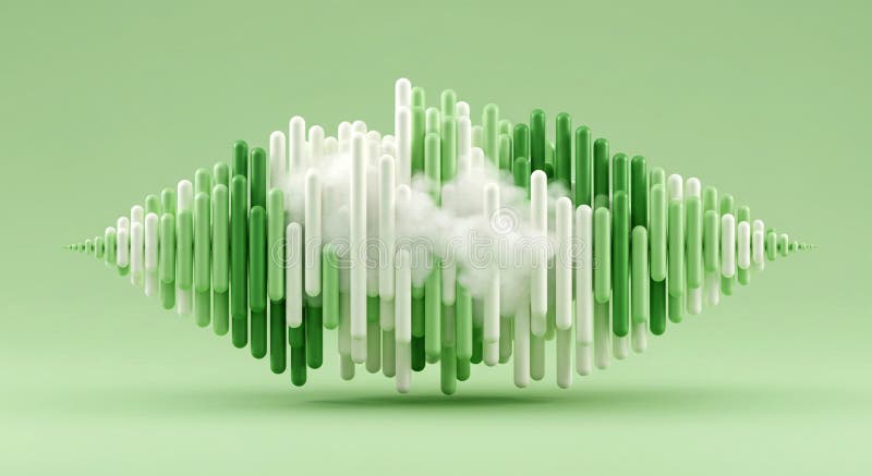 Abstract Cloud with Green Vertical Lines Stock Illustration - Illustration of concept, growth ...