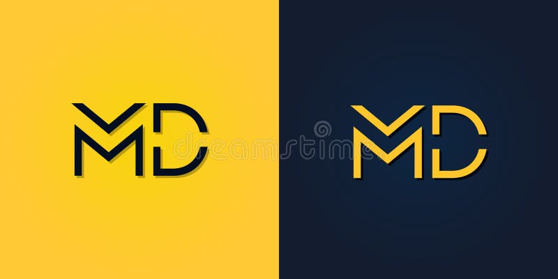 Minimalist Abstract Initial Letter MD Logo Stock Vector - Illustration ...