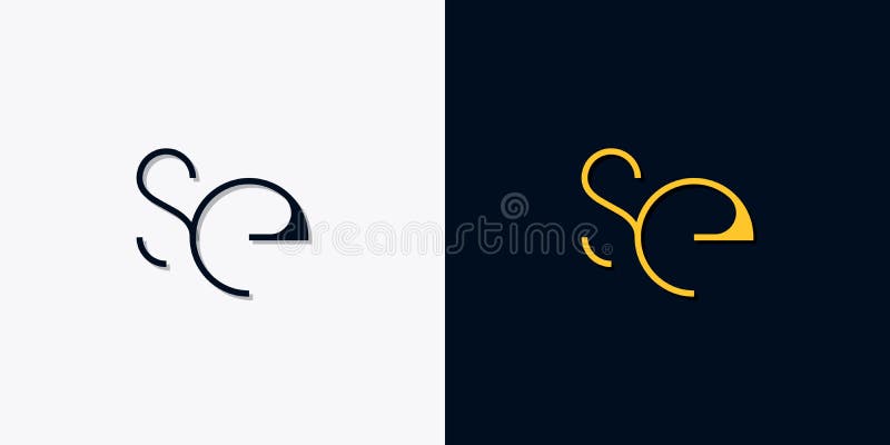 Minimalist Abstract Initial Letters SE Logo Stock Vector - Illustration ...