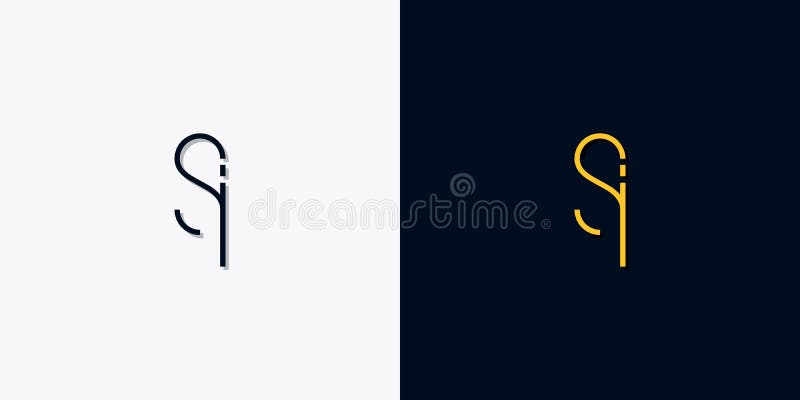 Minimalist Abstract Initial Letters SI Logo Stock Vector - Illustration ...