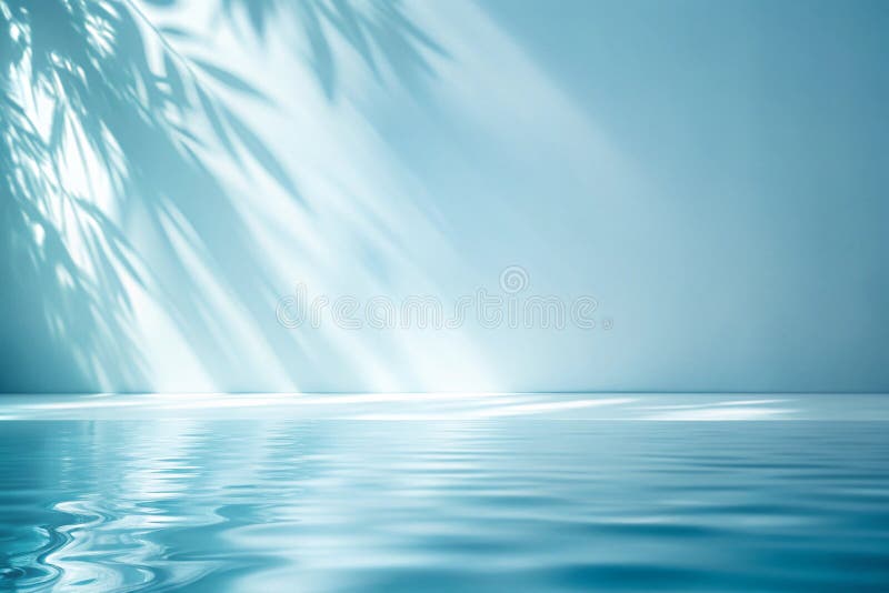 Minimalist Abstract Light Blue Background with Sunlight and Shadow ...