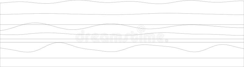Minimalist Abstract Line Art with Wavy Horizontal Patterns in Black and ...