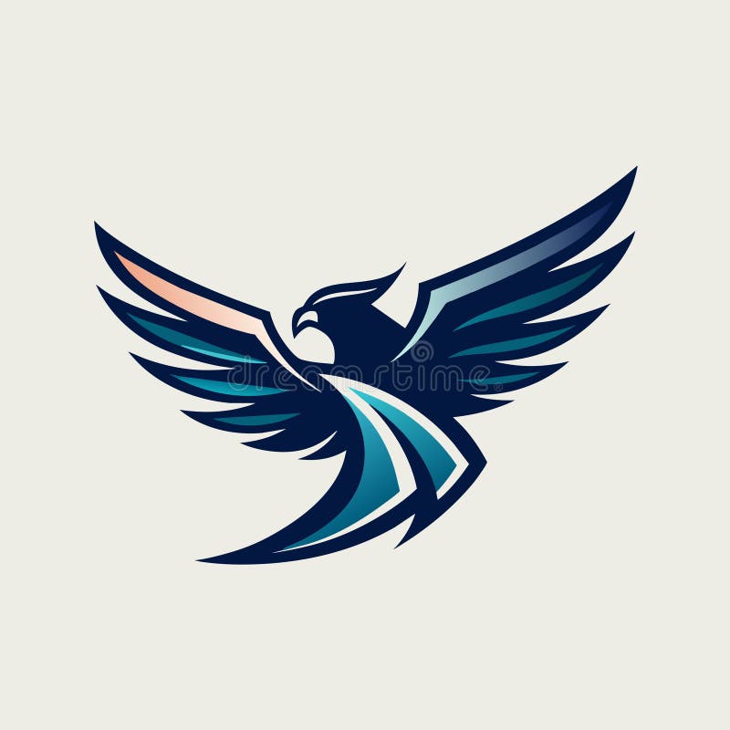 A Minimalist Abstract Logo Design Featuring a Stylized Blue Eagle in ...