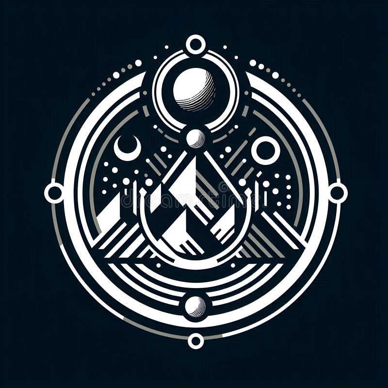 Minimalist Abstract Logo Design : Mountains, Moons, and Celestial ...