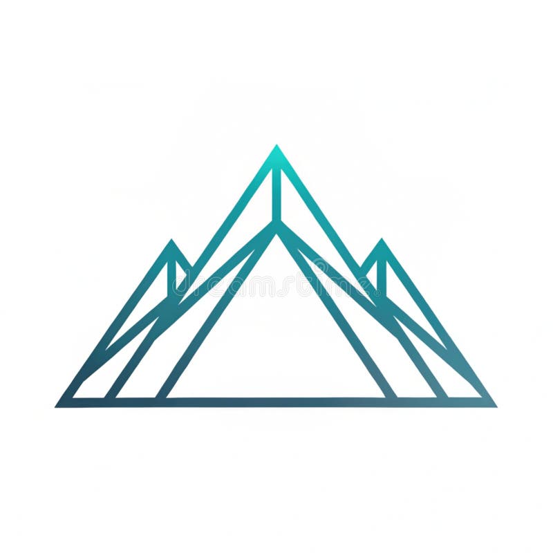 Minimalist Abstract Mountain with Clean Lines Stock Illustration ...