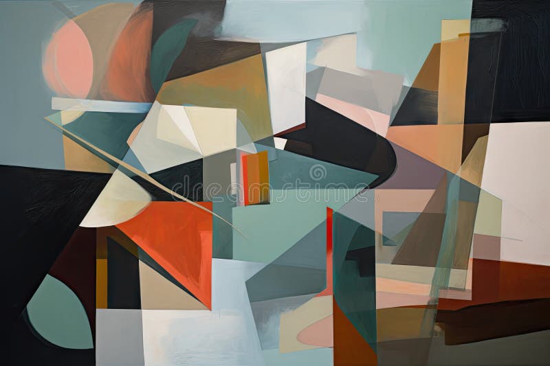 Minimalist Abstract Painting with Defined Edges and Shapes Stock ...