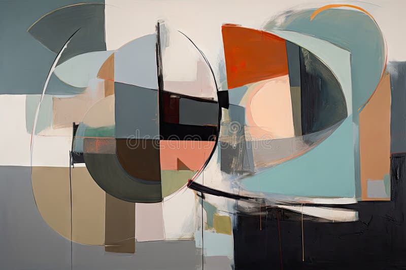 Minimalist Abstract Painting with Defined Edges and Shapes Stock ...