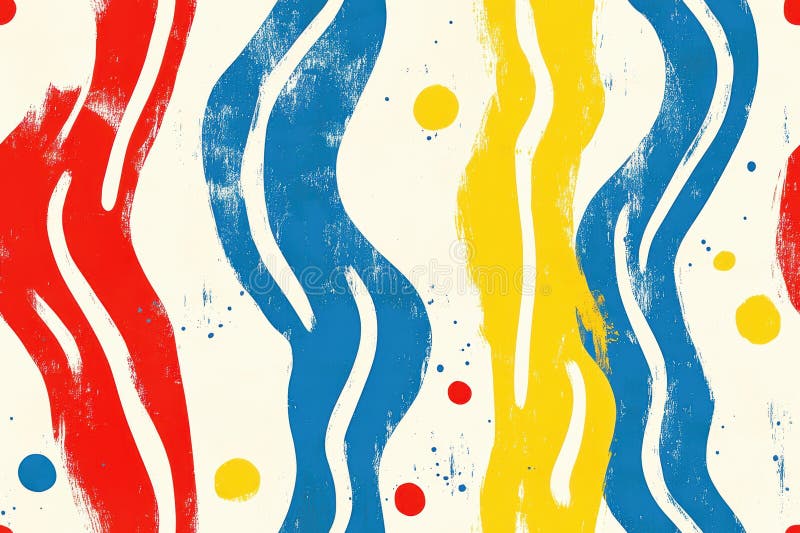 A Minimalist Abstract Pattern Featuring Brushstroke Swashes and Dots in ...