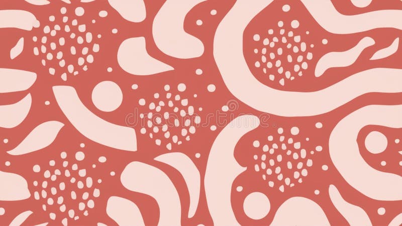 Minimalist Abstract Pattern with Pale Pink Swirls and White Dot ...