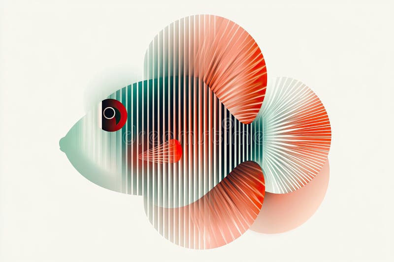 Minimalist Abstract Representation of a Fish Shape Using Elegant ...