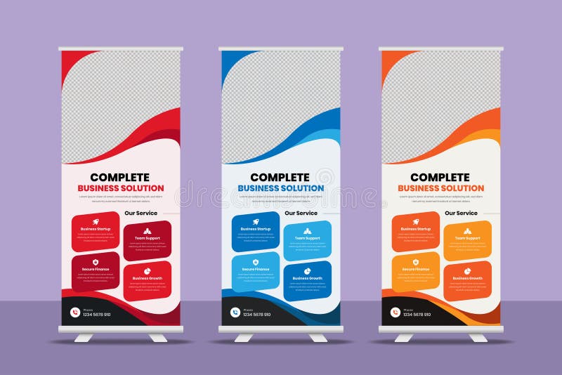 Minimalist Abstract Rollup Banner Template Design for Corporate Agency ...