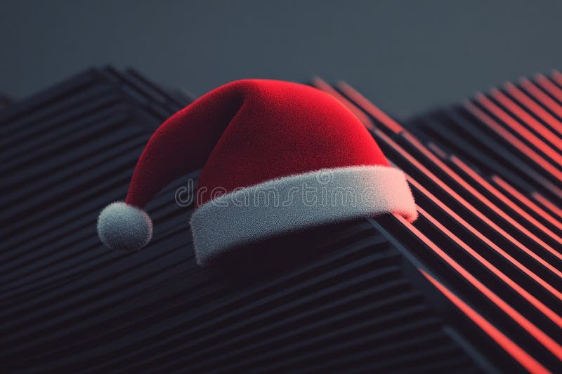 Minimalist Abstract Santa Hat Glowing Triangle Wallpaper Design Stock ...