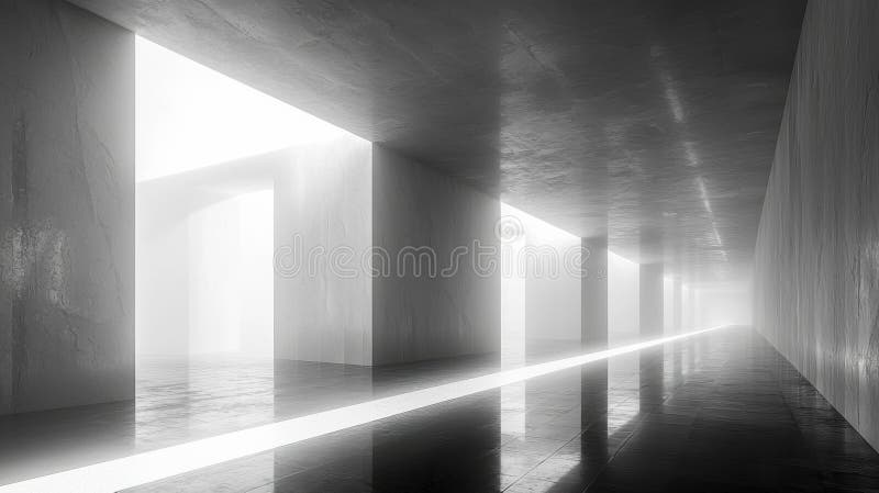 Minimalist Abstract Space Featuring Impossible Architecture with Sleek ...