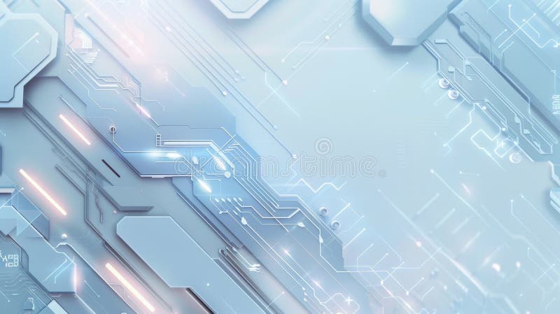 Minimalist Abstract Tech Background with Geometric Shapes and Circuit ...