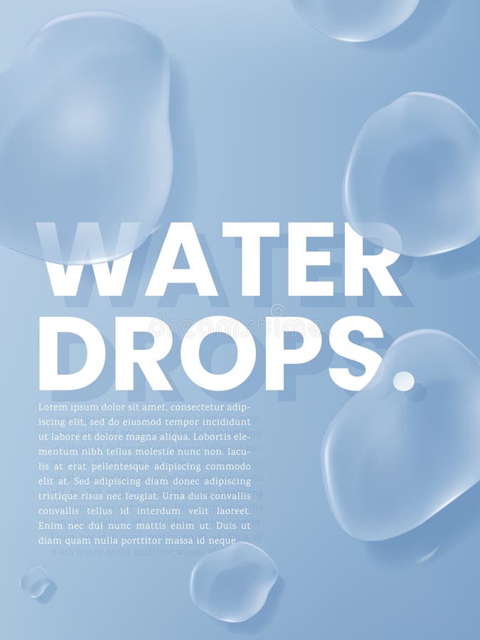 Minimalist Abstract Water Drops Poster, Book Cover or Advertisement ...