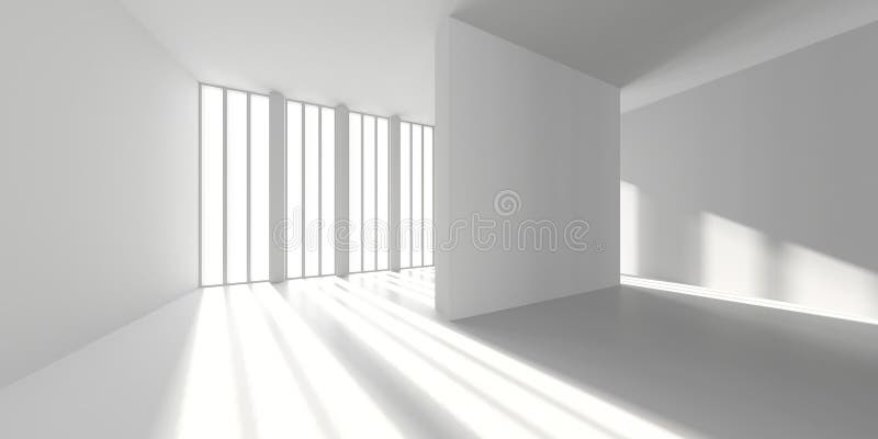 Minimalist Abstract White Interior with Geometric Shadows Stock ...
