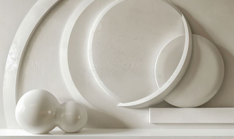 Minimalist Abstract White Sculpture. Generative Ai Stock Illustration ...