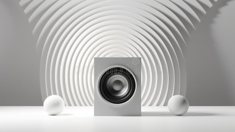 Minimalist Abstract White Speaker in Symmetrical Composition Stock ...