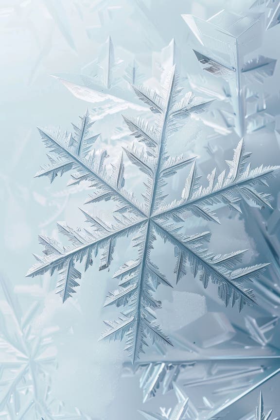 Minimalist Abstract Winter Background with Geometric Snowflake Shapes ...
