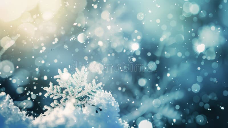 Minimalist Abstract Winter Wallpaper Featuring Snowflakes and Soft ...