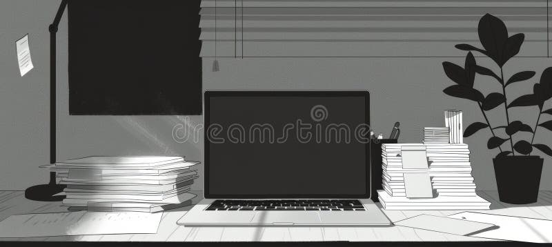 Minimalist Accountant Desk Setup with Laptop and Tax Preparation ...