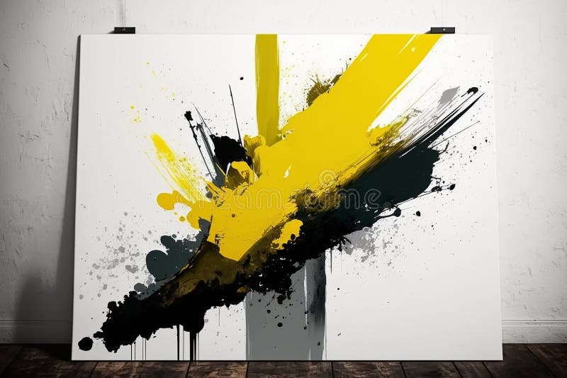 Minimalist Action Painting. Acrilic Paint Stock Illustration ...