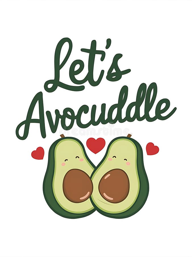 A Minimalist and Adorable T-shirt Featuring the Phrase Lets Avocuddle ...