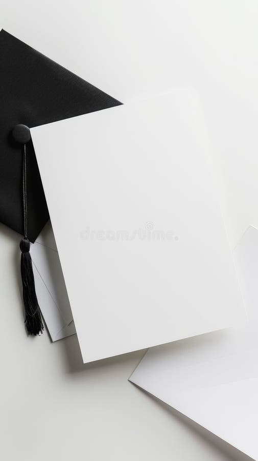 Minimalist Aesthetic Invitation Template for Graduation, Empty White ...