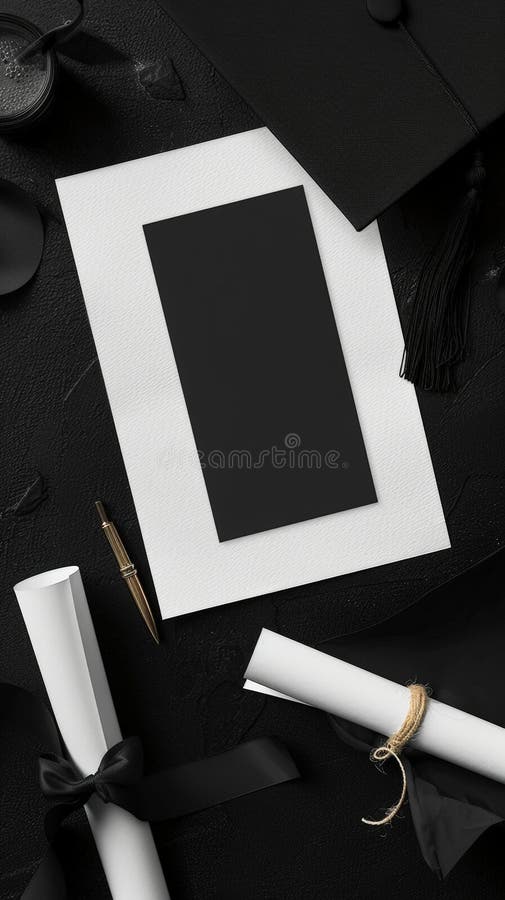 Minimalist Aesthetic Invitation Template for Graduation, Empty White ...