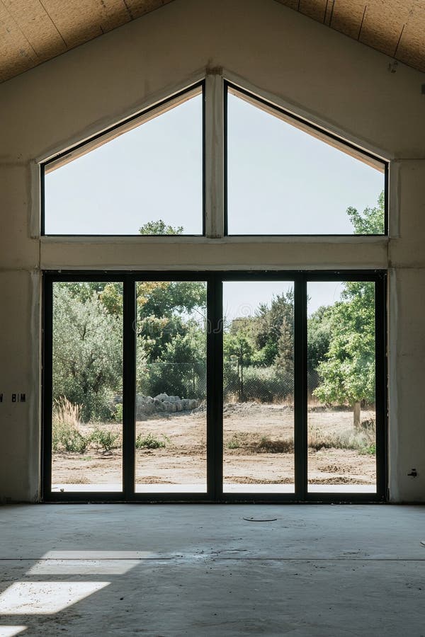 Minimalist Aesthetic of a New Home Under Construction Featuring Primed ...