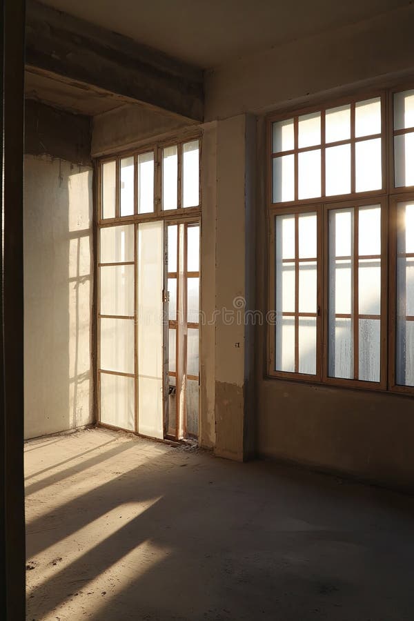 Minimalist Aesthetic of a New Home Under Construction Featuring Primed ...