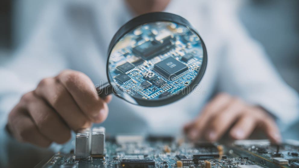 Minimalist Aesthetic, Tech Worker Assembling Circuit Board Under ...