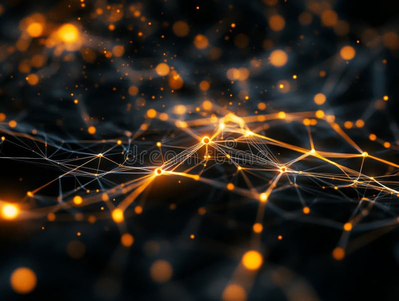 Minimalist Ai Neural Network Visual Simple Lines And Dots Representing Machine Learning