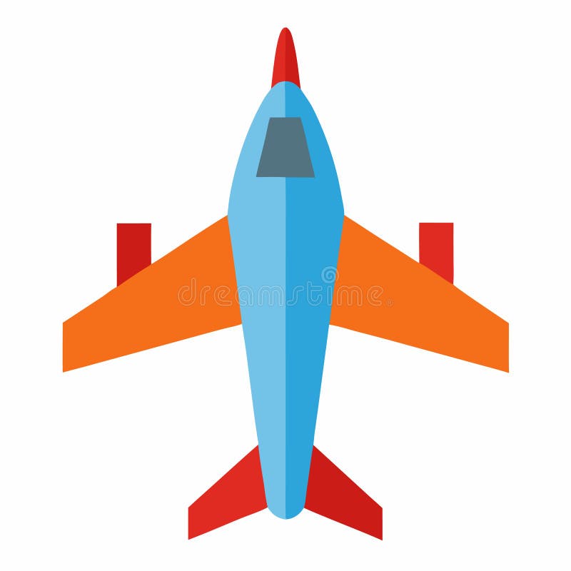 Minimalist Airplane Icon Flying in Top View Stock Vector - Illustration ...