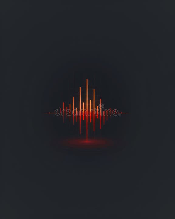 Minimalist Alert Sound Visualization: Wave Icon W/ Sharp Red Amplitude ...