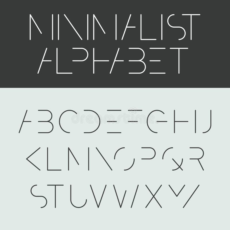 Minimal Style Font, Minimalistic Alphabet Stock Vector - Illustration ...