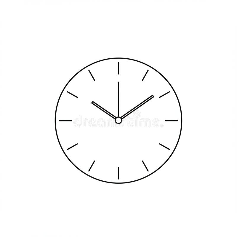 Minimalist Analog Clock Design with a White Background. the Clock ...