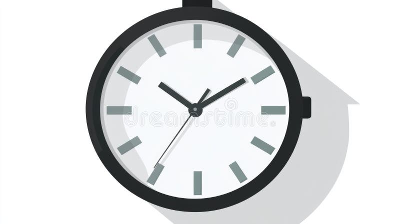 Minimalist Wall Clock Long Shadow White Stock Photos - Free & Royalty ...